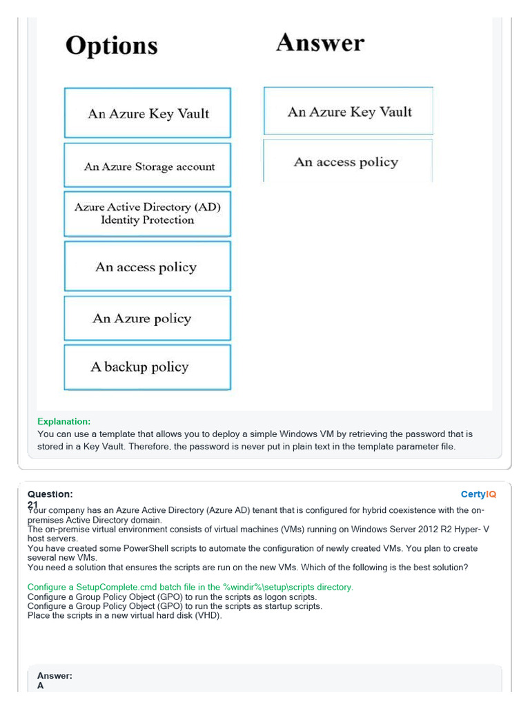 Explanation:: Answer: A | PDF | Group Policy | Active Directory