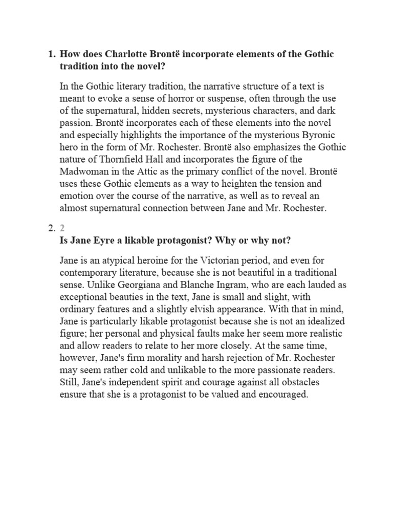 How Does Charlotte Brontë Incorporate Elements of The Gothic Tradition ...
