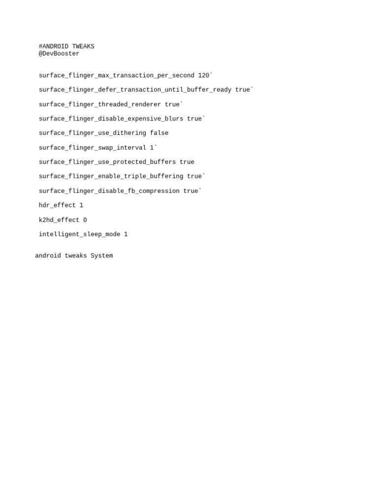 Essential Android Performance Tweaks | PDF | Games & Activities ...