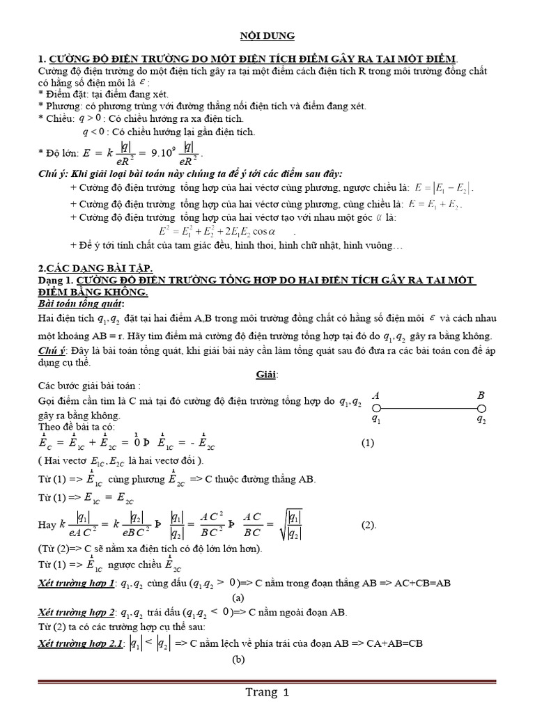 Bai Tap Cuong Do Dien Truong | PDF