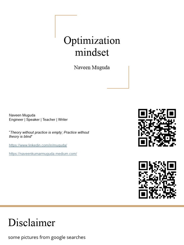 Optimization Mindset | PDF | Software | Theory