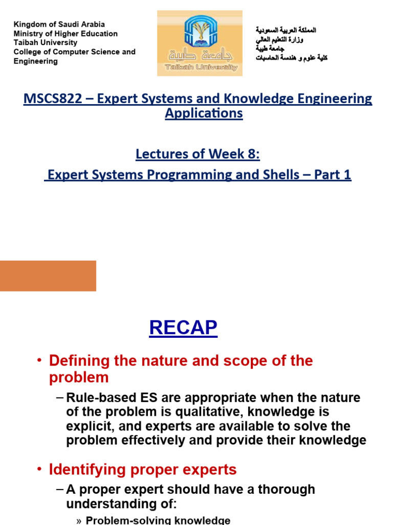 Week8 ExpertSystems Programming Part1 | PDF | Object Oriented Programming | Expert
