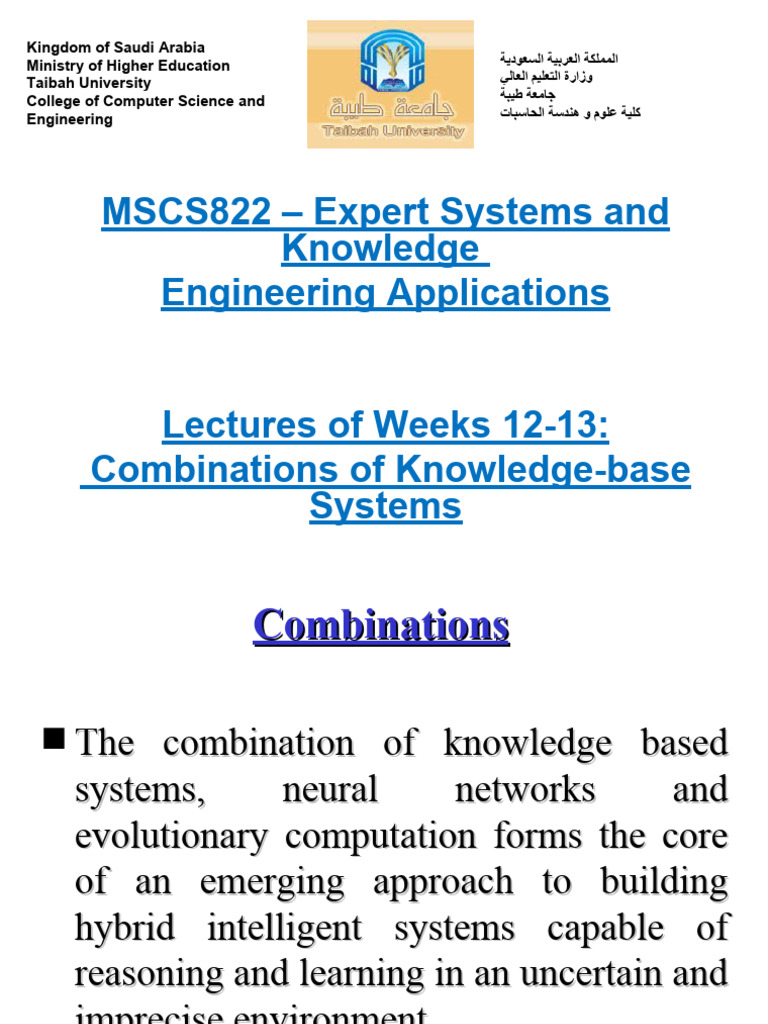 Weeks12 13 Combinations KBS | PDF | Artificial Neural Network | Genetic ...