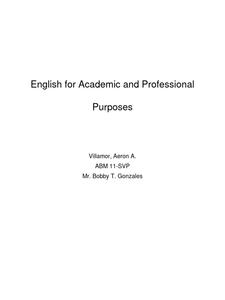 English For Academic and Professional Purposes | PDF