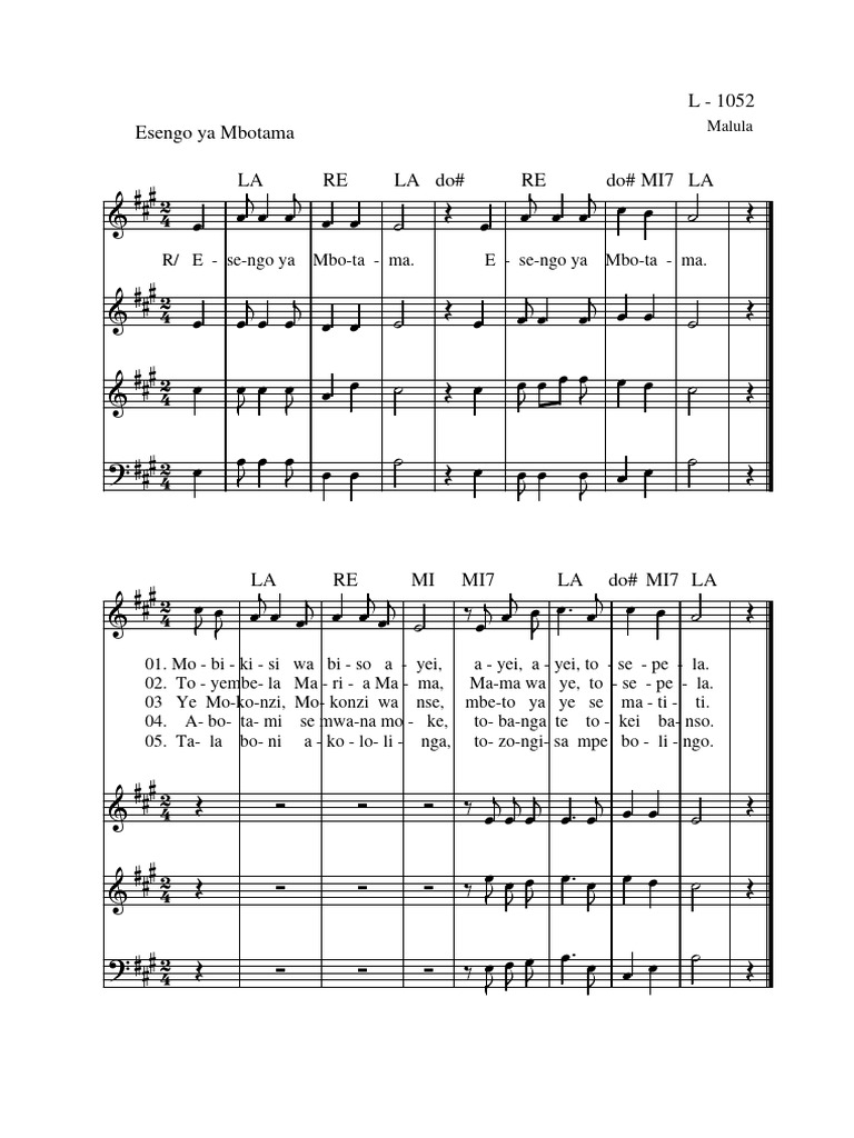 L - 1052 Esengo Ya Mbotama | PDF