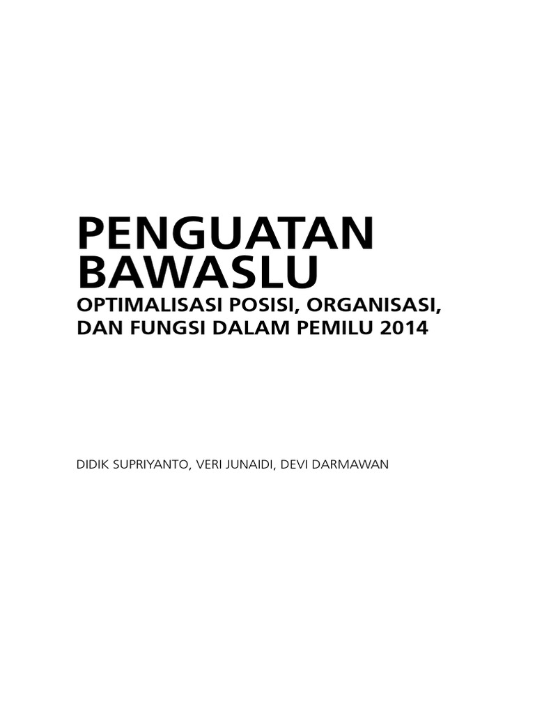 Penguatan Bawaslu | PDF