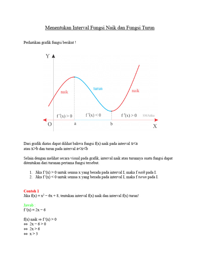 Interval Fungsi Naik dan Turun | PDF