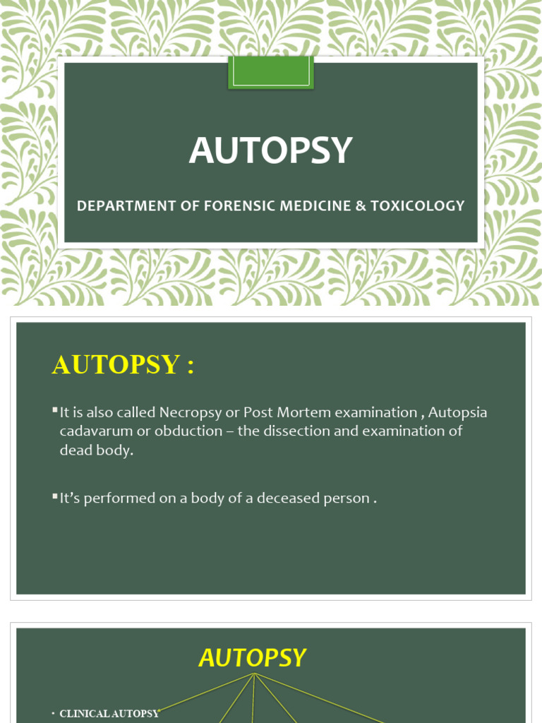 AUTOPSY FINAL (2) | PDF | Autopsy | Medical Specialties