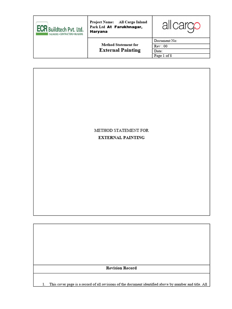 Method Statement Painting External | PDF | Paint | Personal Protective Equipment