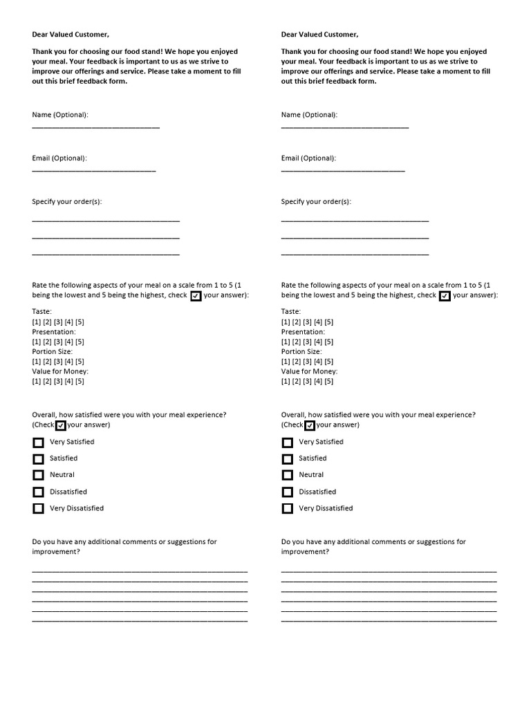 Feedback Form | PDF