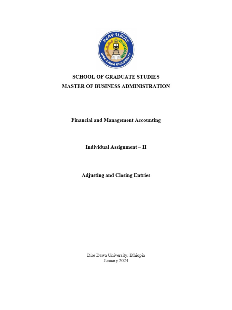 Individual Assignment - II | PDF | Expense | Debits And Credits