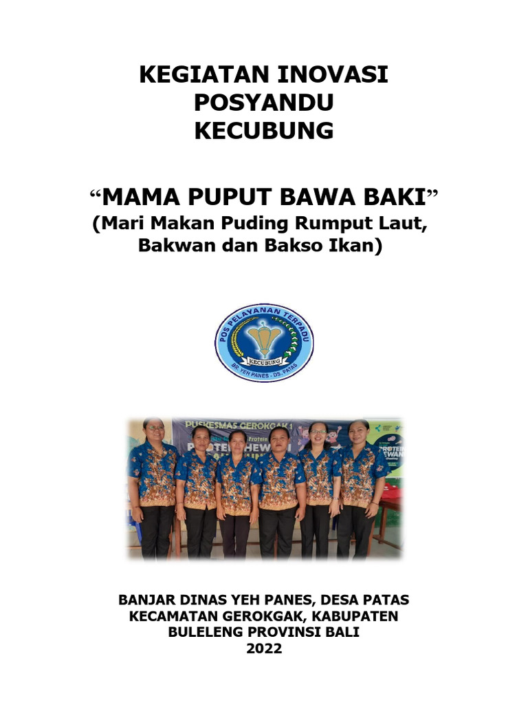 Laporan Kegiatan Inovasi Posyandu Kecubung. - Finish 23 Sept | PDF | Ilmu Sosial | Kesehatan ...