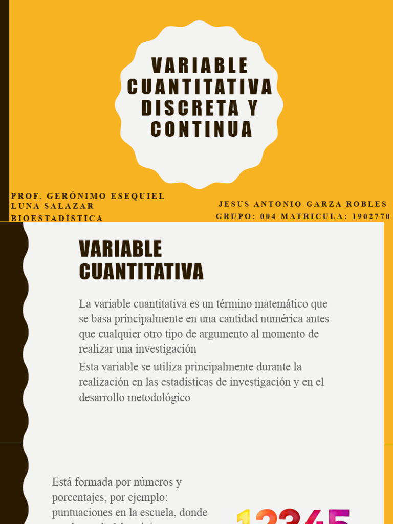 Variable Cuantitativa Discreta y Continua | PDF