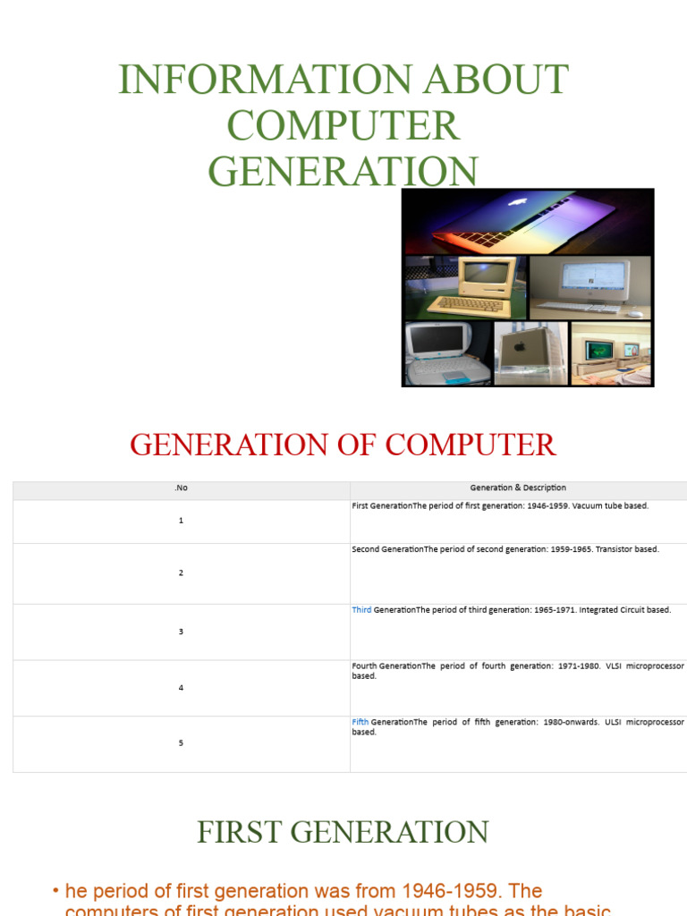 Information About Computer Generation | PDF