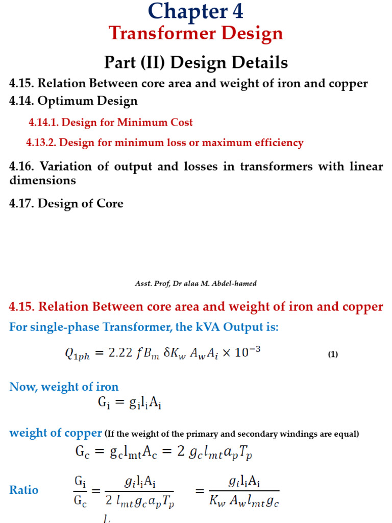 Transformer Design: Core and Efficiency Insights | PDF | Transformer ...
