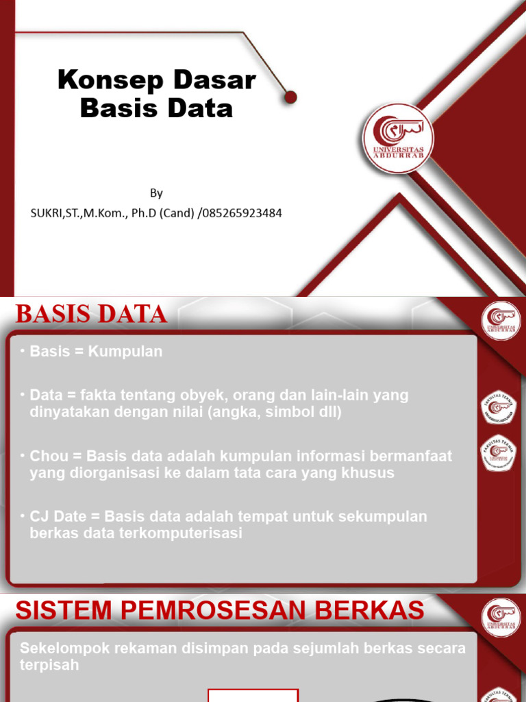 Pertemuan 2a Konsep Dasar Basis Data | PDF | Teknologi & Rekayasa