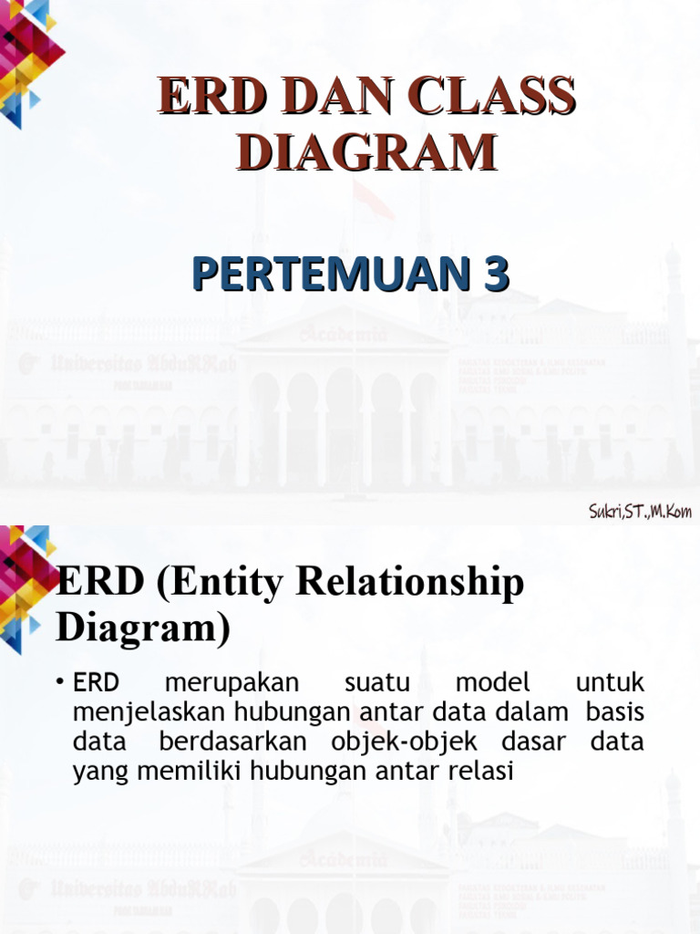 Pertemuan 3 Erd Dan Class Diagram Pdf