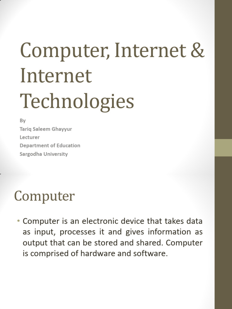 Computer Internet Internet Technologies | PDF | World Wide Web | Internet & Web