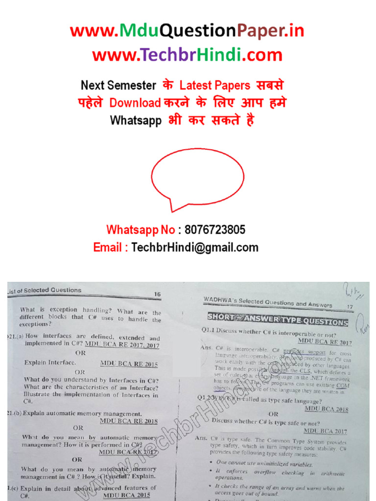 Dot Net Solution BCA MDu | PDF