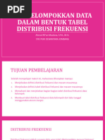Cara Menyusun Tabel Distribusi Frekuensi Data Berkelompok: Contoh | PDF