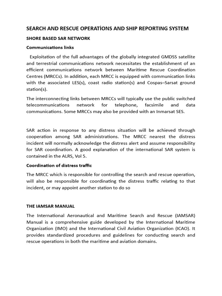 Sar Operation | PDF | Search And Rescue | Telecommunications