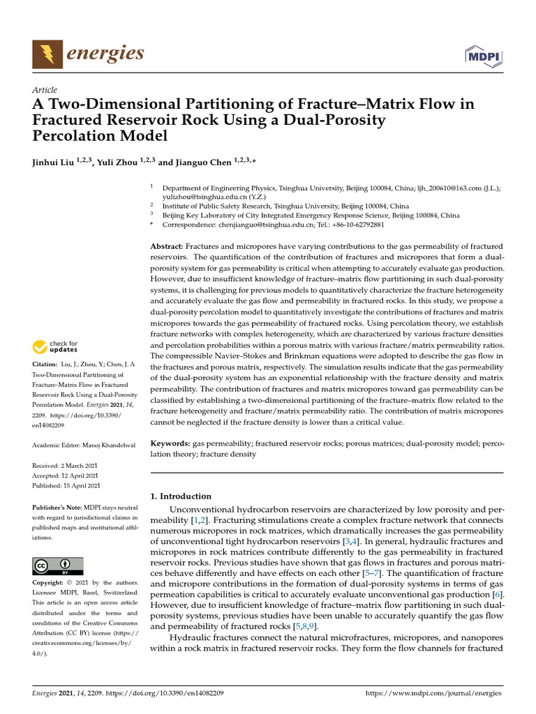 Energies 14 02209 v3 | PDF | Permeability (Earth Sciences) | Porosity