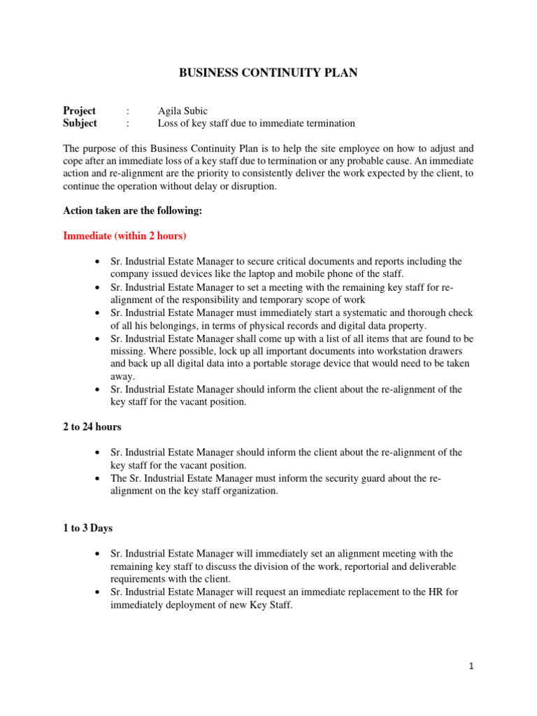 Draft BCP | PDF | Business | Computing