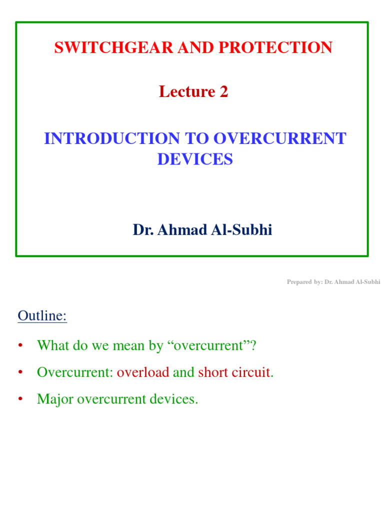 Lecture 2 - Introduction To Overcurrent Devices | PDF | Manufactured Goods | Electrical Equipment