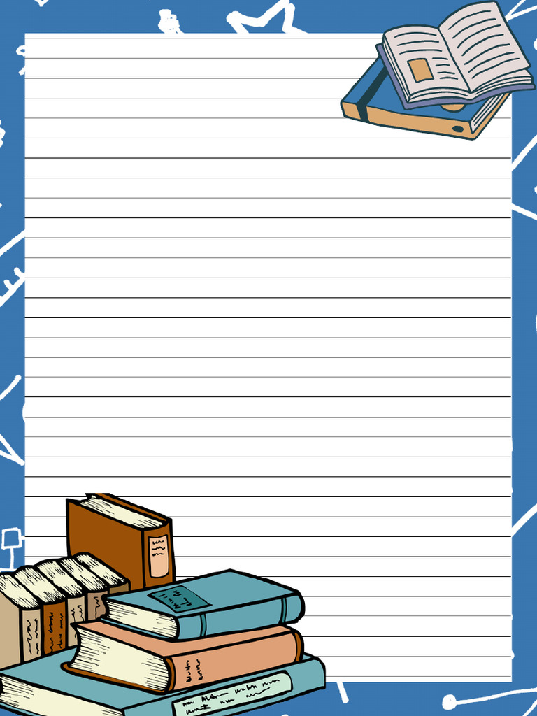 Blue White Modern Book Page Border | PDF
