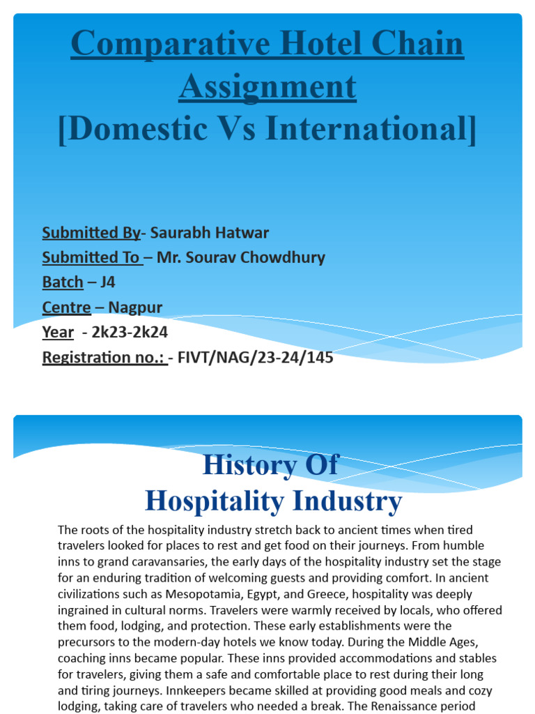Assignment Hospitality | PDF | Hotel | Hospitality Industry