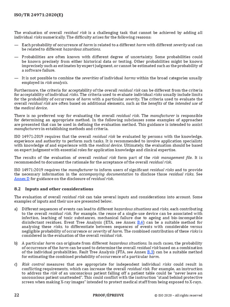 Evaluating Overall Residual Risk in ISO/TR 24971:2020 | PDF | Risk Management | Medical Device