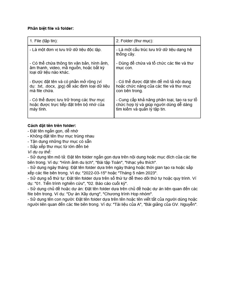 Phân Biệt File Và Folder | PDF