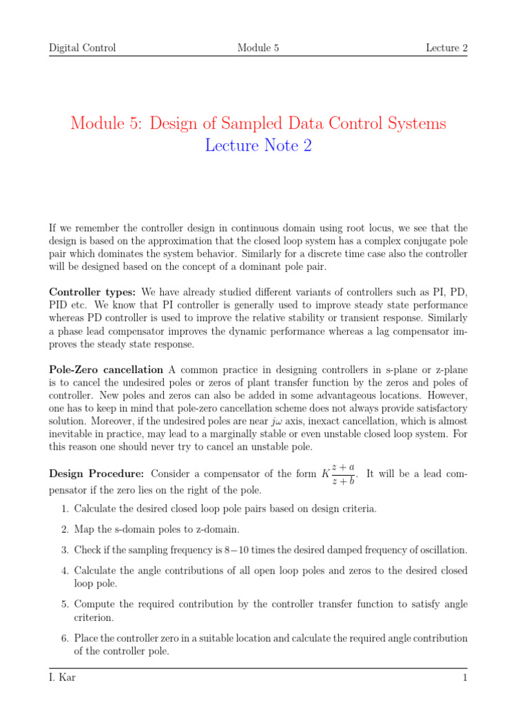 Digital Control System Design Guide | PDF | Control Theory ...