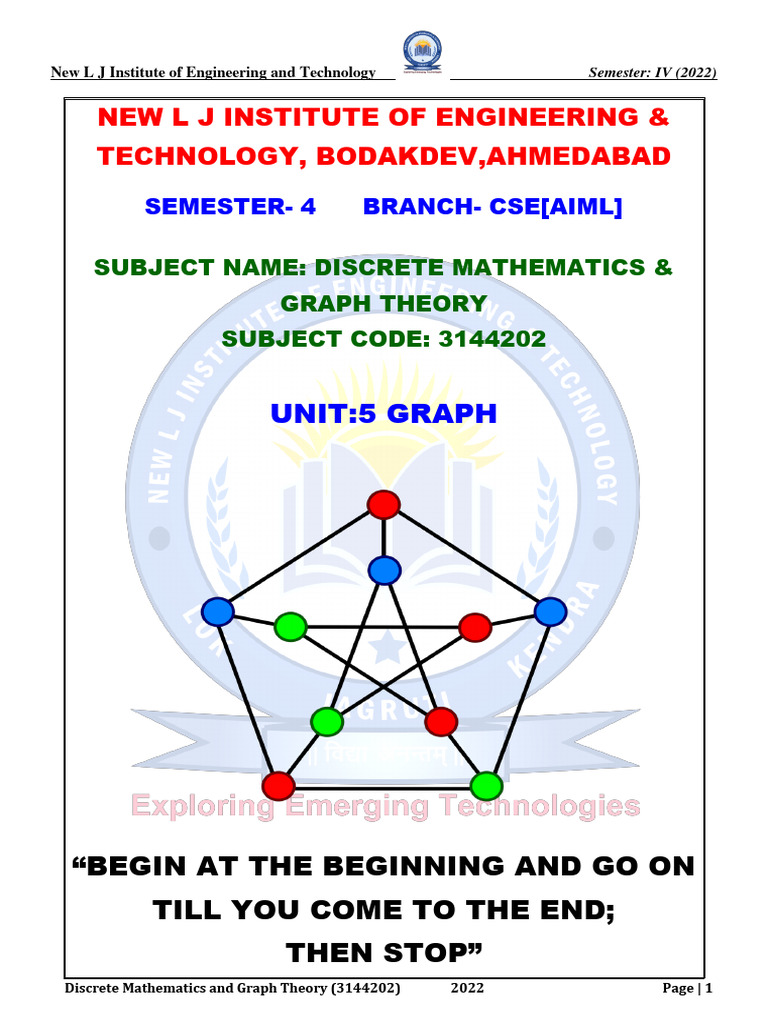 Unit 5 Graph Question Bank Solution DM & GT Sem 4 Cseaiml 2022 Even ...