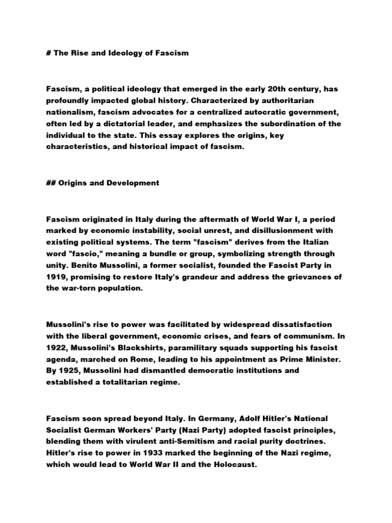 The Rise and Ideology of Fascism | PDF | Fascism | Nationalism