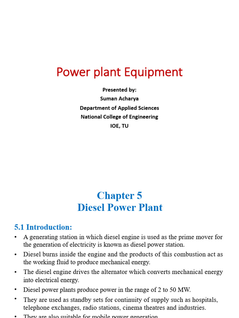 05 Diesel Power Plant | PDF | Internal Combustion Engine | Diesel Engine