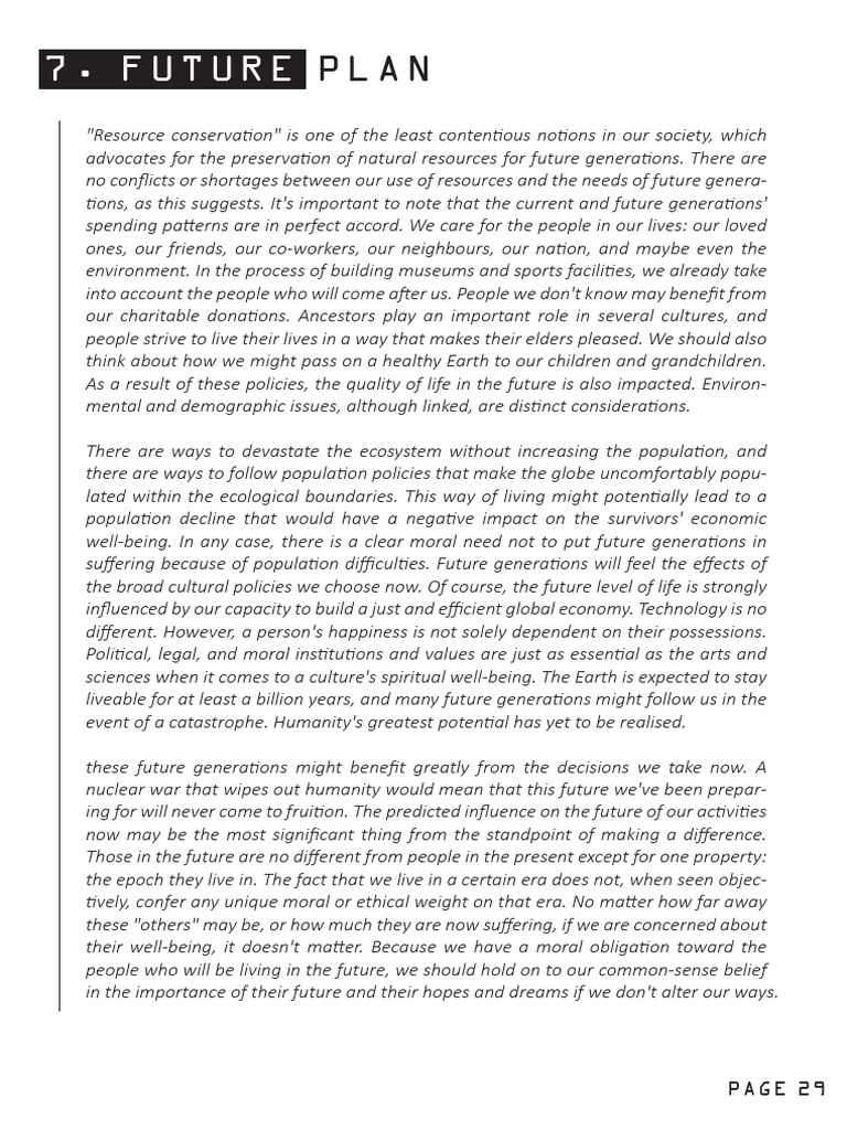 Future Resource Conservation Strategies | PDF | Quality Of Life | Resource