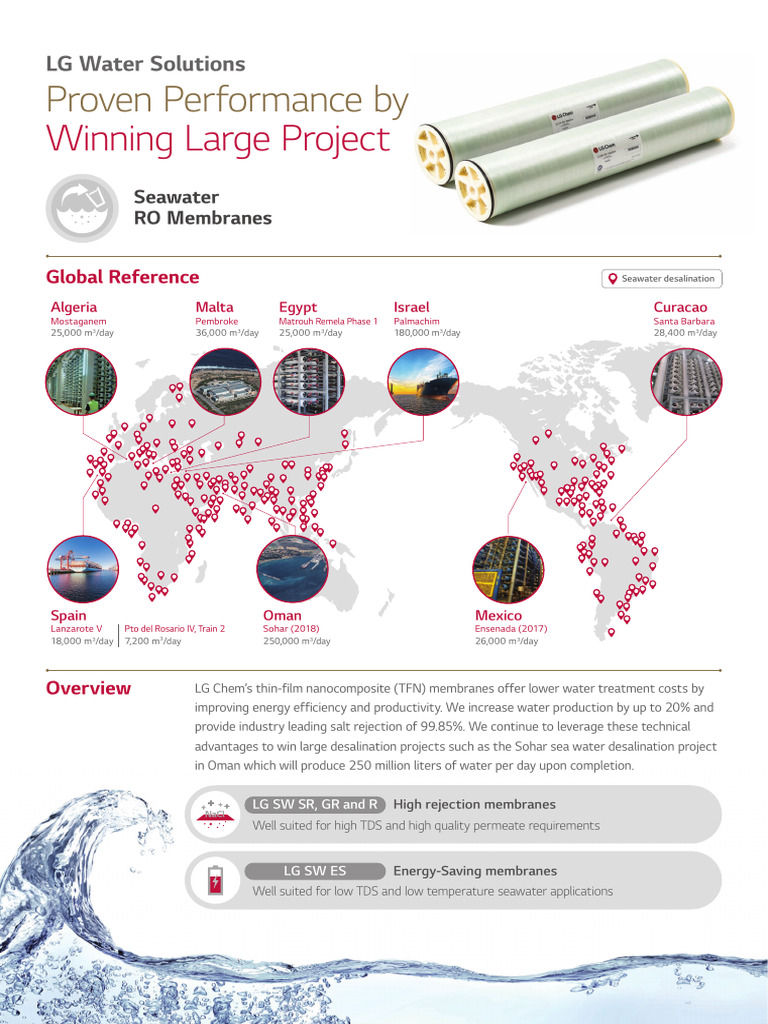 LG-Chem SWRO | PDF | Membrane | Desalination