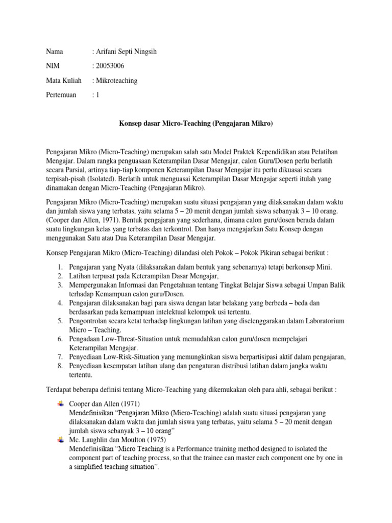 Pengajaran Mikro untuk Calon Guru | PDF | Karier & Perkembangan | Pengembangan Diri