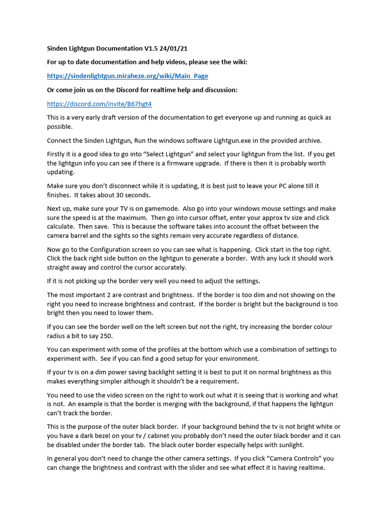 SindenLightgunDocumentationV1.05 Windows | PDF | Microsoft Windows | Device Driver