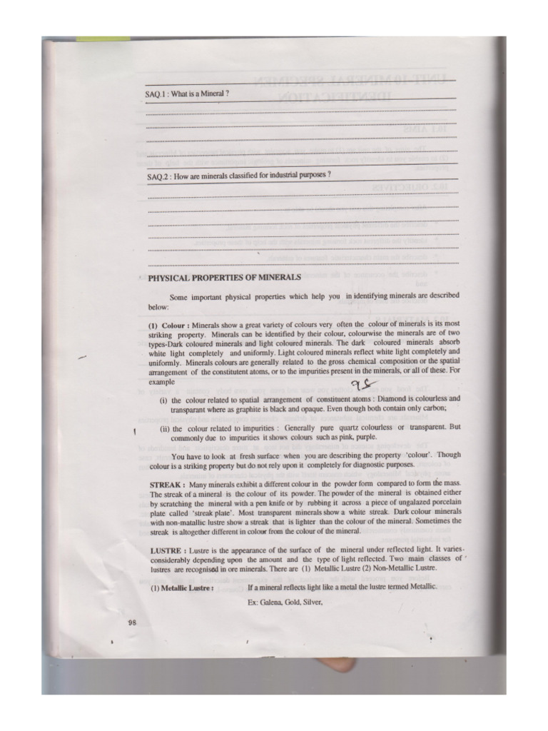 Minerals Megascopic | PDF