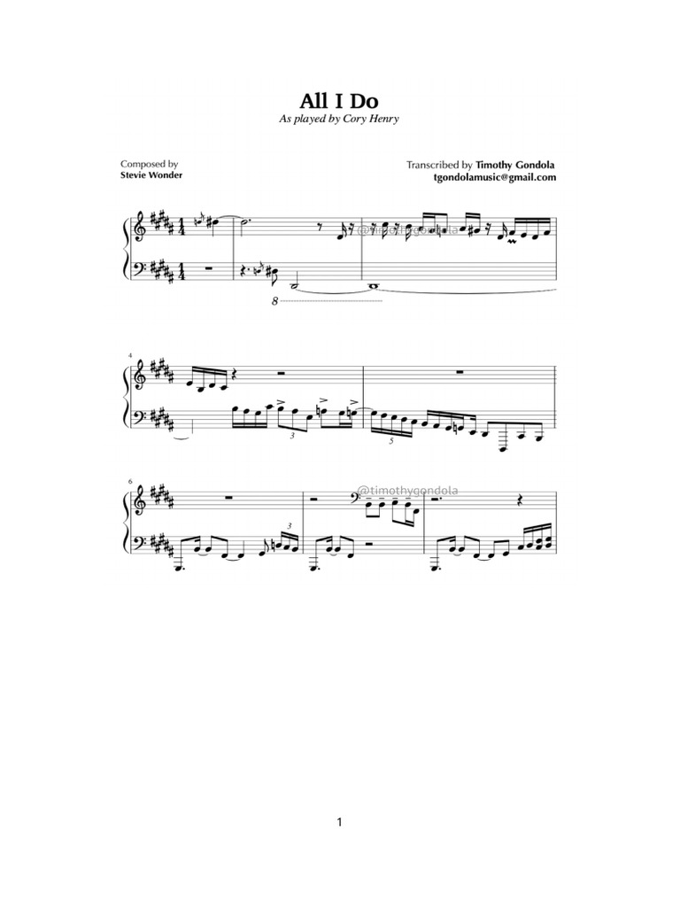 Cory Henry - All I Do | PDF