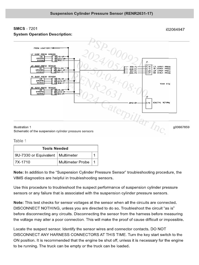 Suspension Cylinder Pressure Sensor | PDF