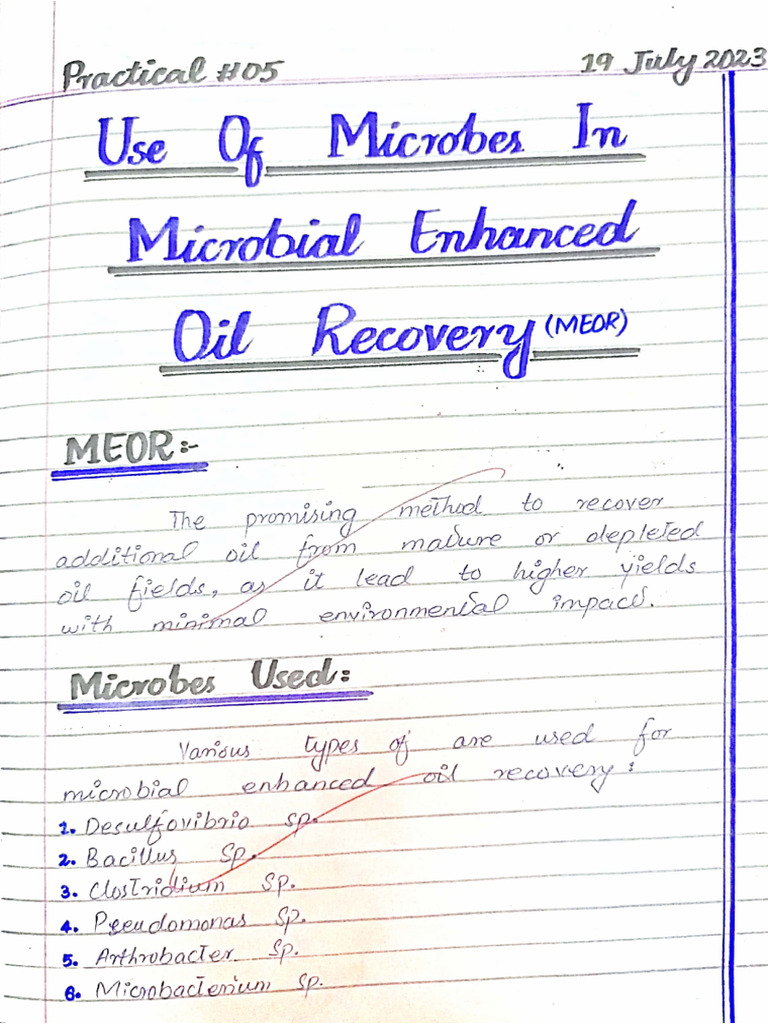 Use of Microbes in Microbial Enhanced Oil Recovery (MEOR) | PDF