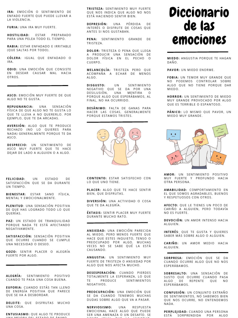 Diccionario de Las Emociones | Descargar gratis PDF | Temor | Asco