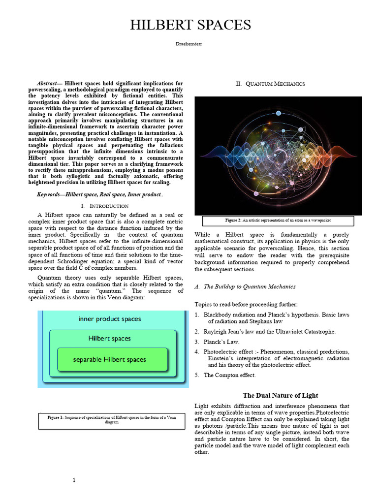 Hilbert Spaces in Scaling | PDF | Wave Function | Quantum Mechanics