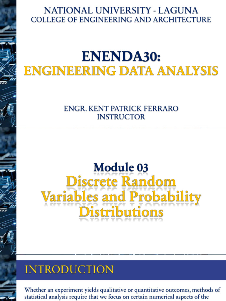 ENENDA30 - Module 3 | PDF | Probability Distribution | Random Variable
