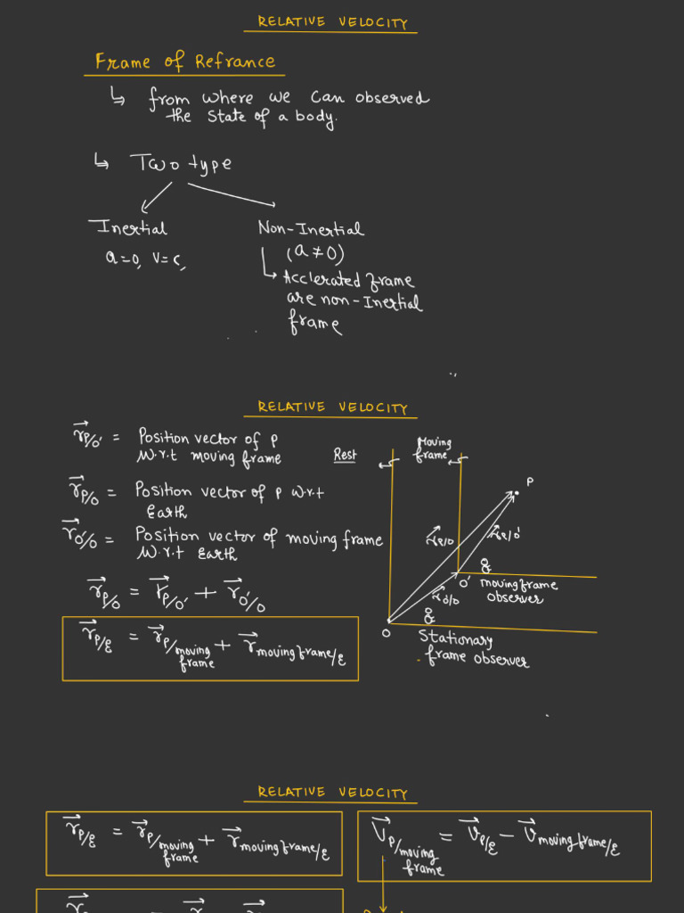 Kinematics - L-14 (Class Notes) - Relative Velocity-1 | PDF