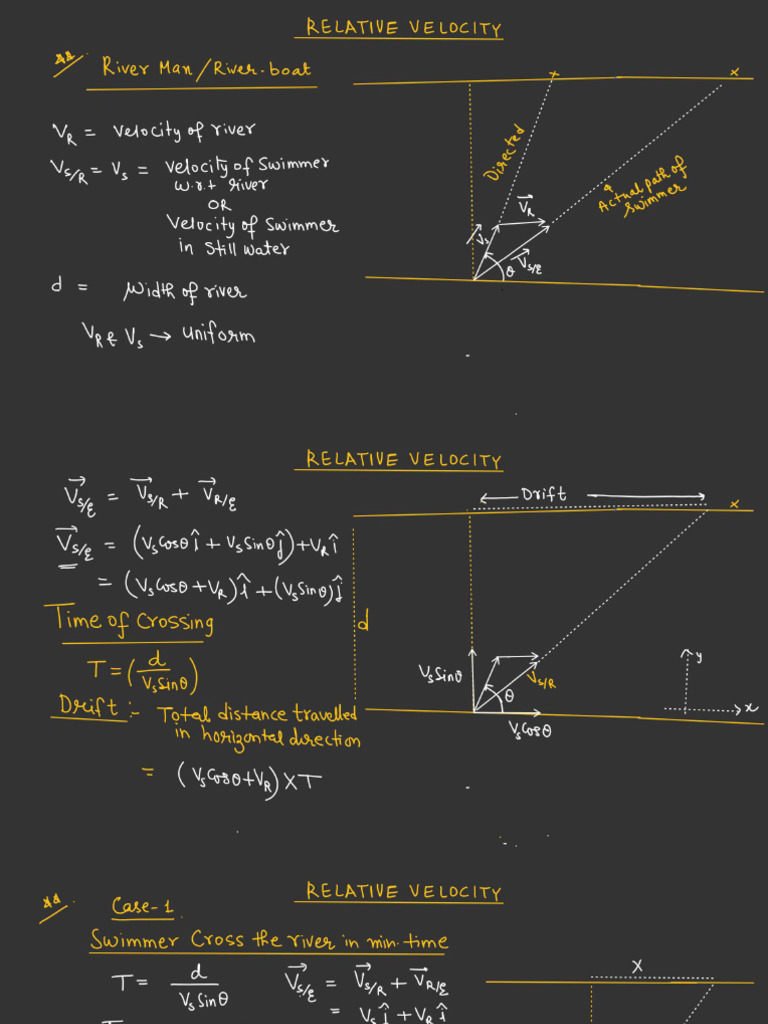 Kinematics - L-16 (Class Notes) - Relative Velocity-2 | PDF