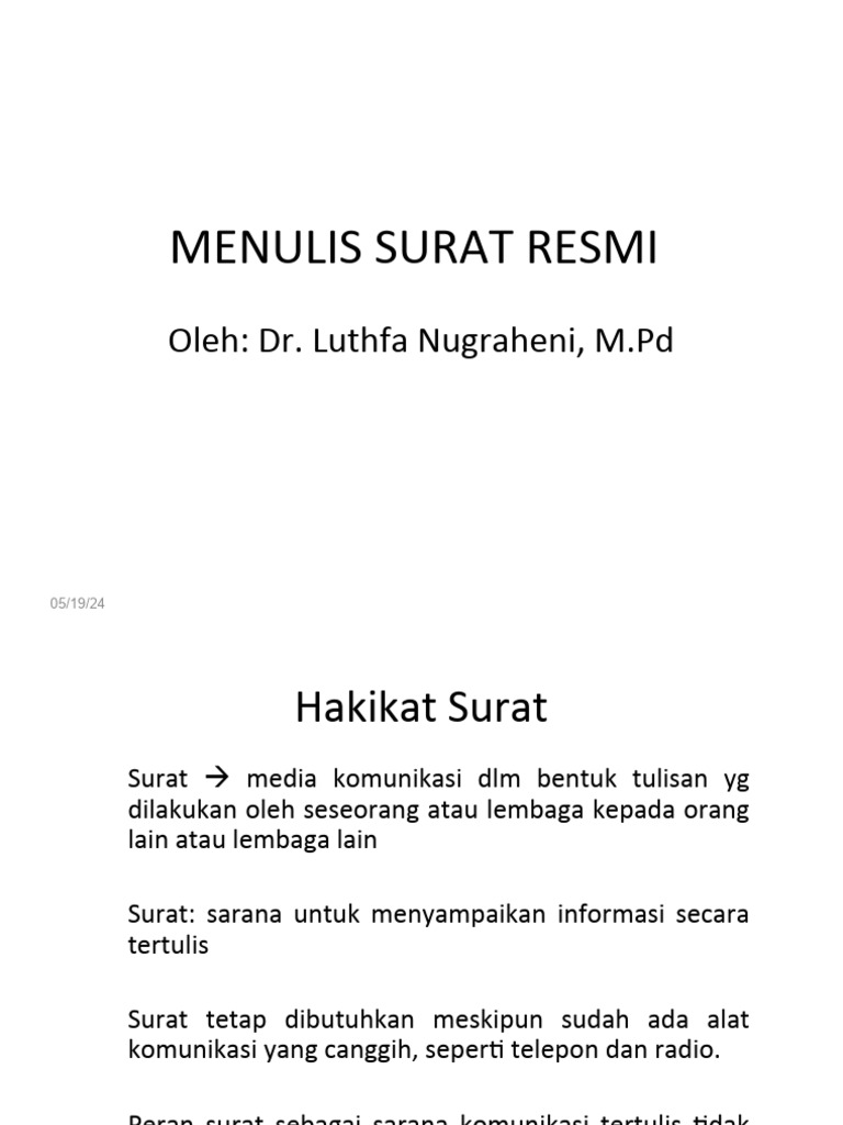 Panduan Menulis Surat Resmi | PDF